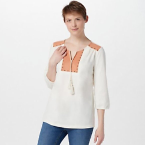 Haute Hippie | Tops | Haute Hippie Tribe Tunic Top Studded Suede Soft ...